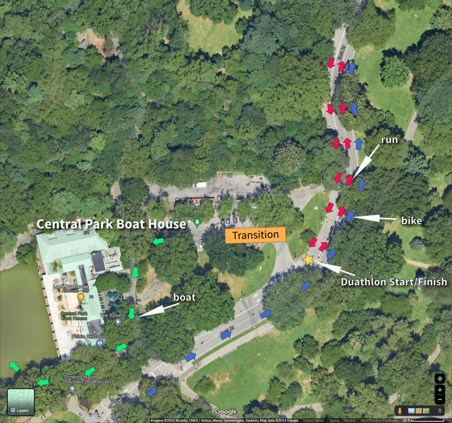 cprelay2026-Transition Map - New York Triathlon